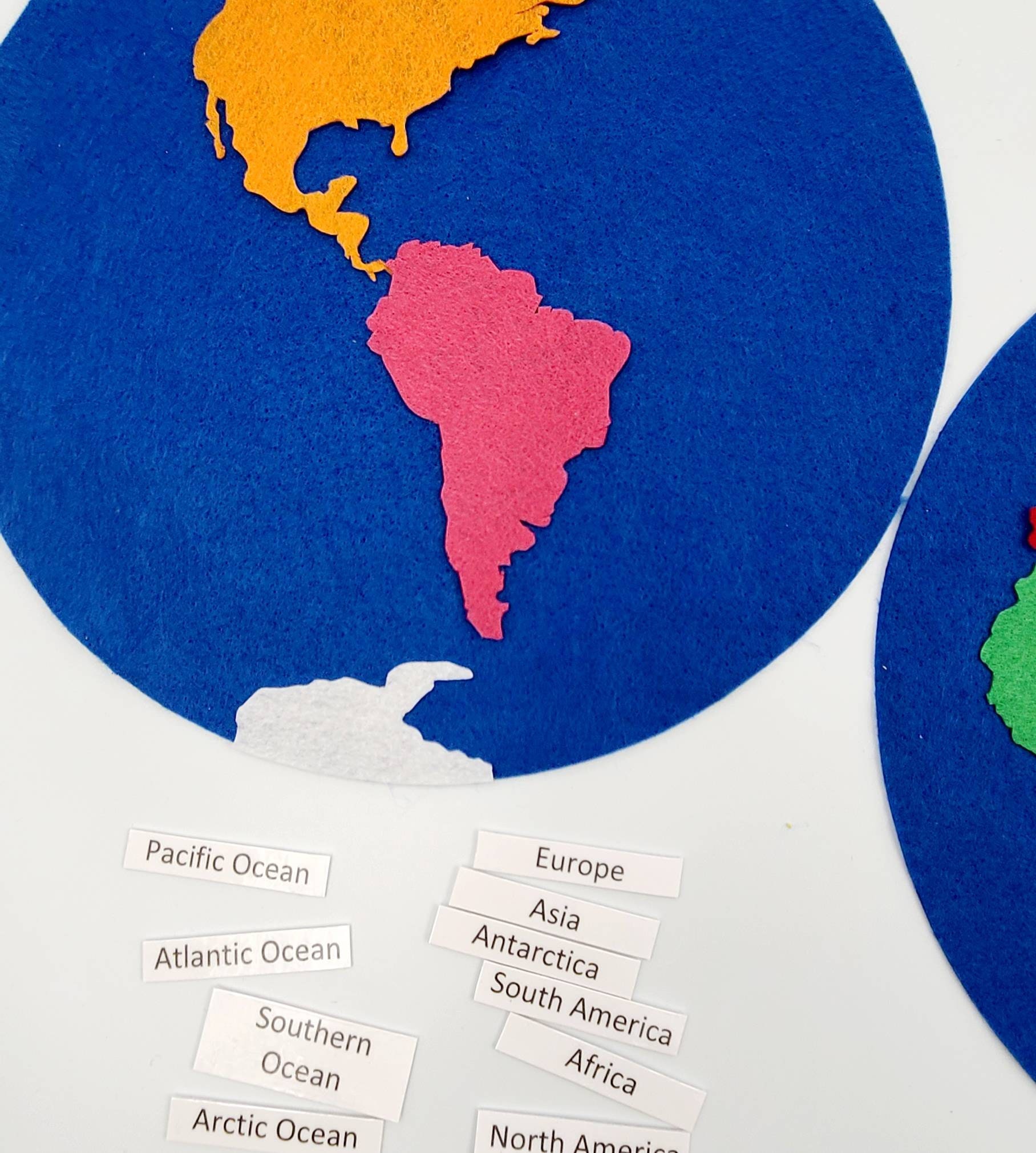 Continent Felt Set | Montessori Continents - Etsy UK