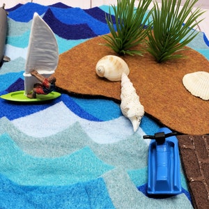 Water Vehicle Playmat, Ocean Playmat, Boat Felt Set, 3D Playmat, Ocean ...