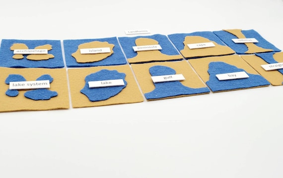 Land and Water Forms Montessori Landforms - Etsy