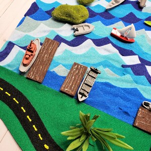 Water Vehicle Playmat, Ocean Playmat, Boat Felt Set, 3D Playmat, Ocean ...