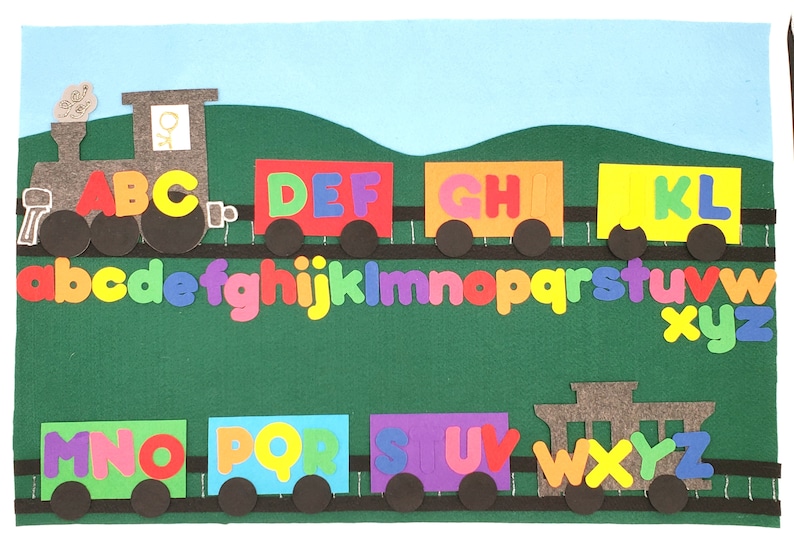 Alphabet train felt board Felt Alphabet train Rainbow | Etsy
