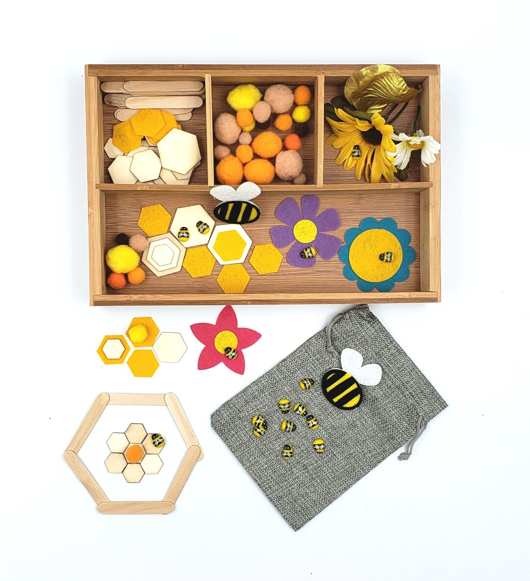 Honey Bee Loose Parts, Bee Tuff Tray, Bee Small World, Twig and Daisy ...