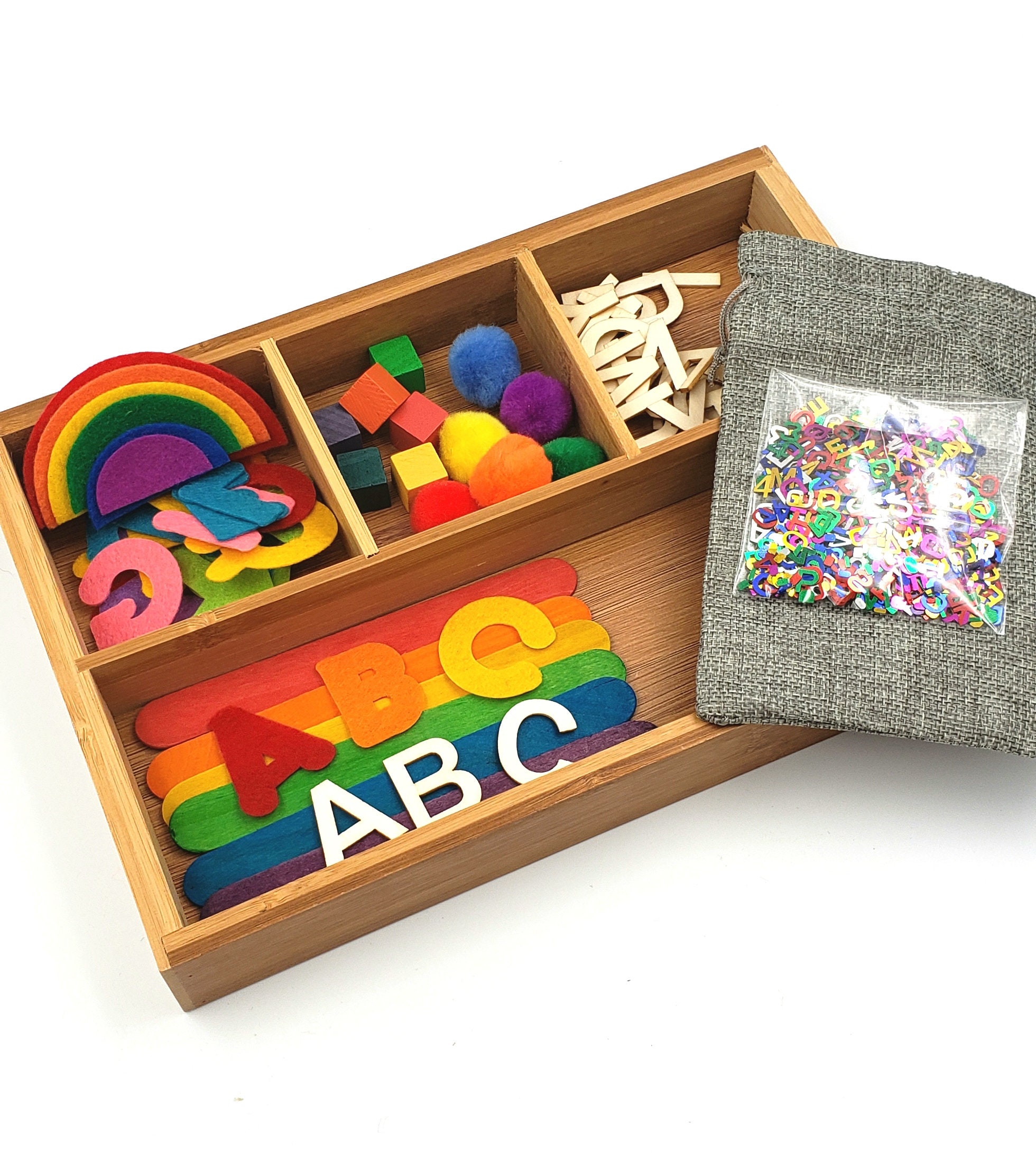 Alphabet Loose Parts Alphabet Tuff Tray Rainbow Small | Etsy