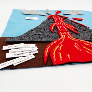 Volcano felt set volcano felt board part of a volcano | Etsy