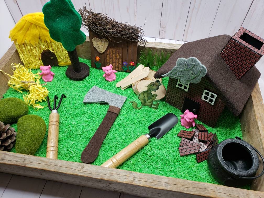 Three Little Pigs 3 Little Pigs Sensory Bin Book Inspired | Etsy