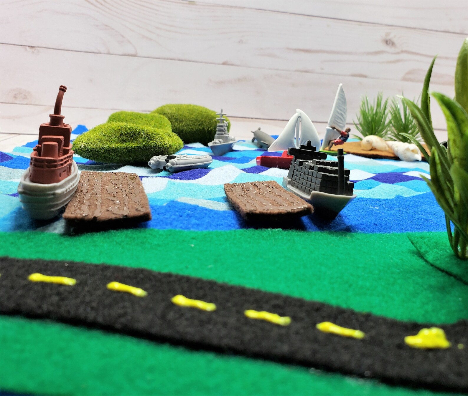Water Vehicle Playmat Ocean Playmat Boat Felt Set 3D - Etsy