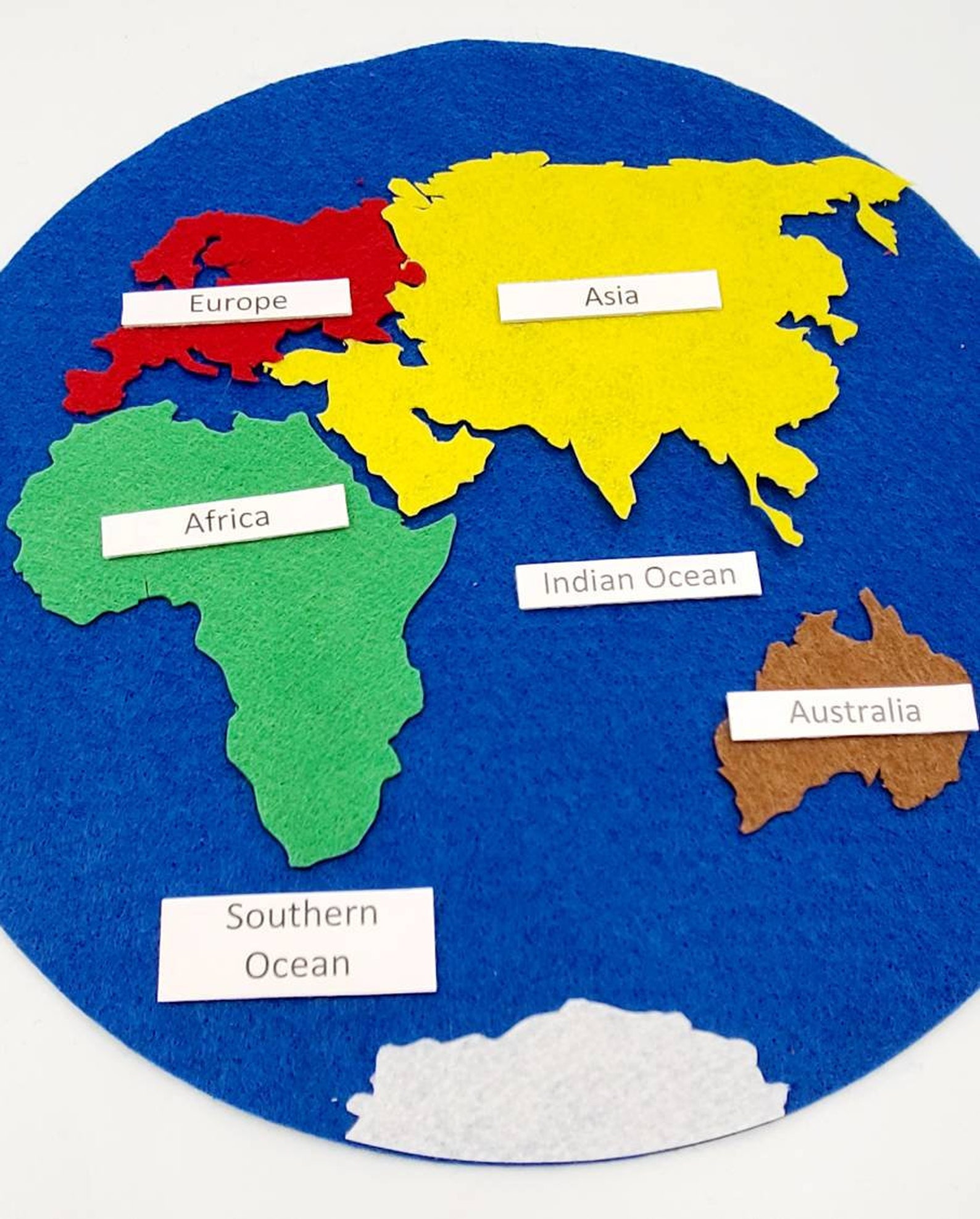 Continent Felt Set | Montessori Continents - Etsy