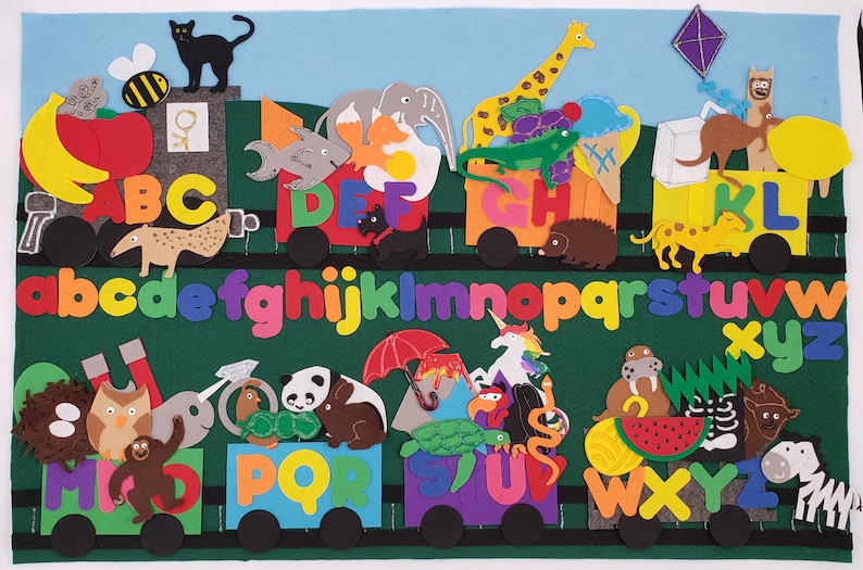Alphabet Train Felt Board Felt Alphabet Train Rainbow - Etsy