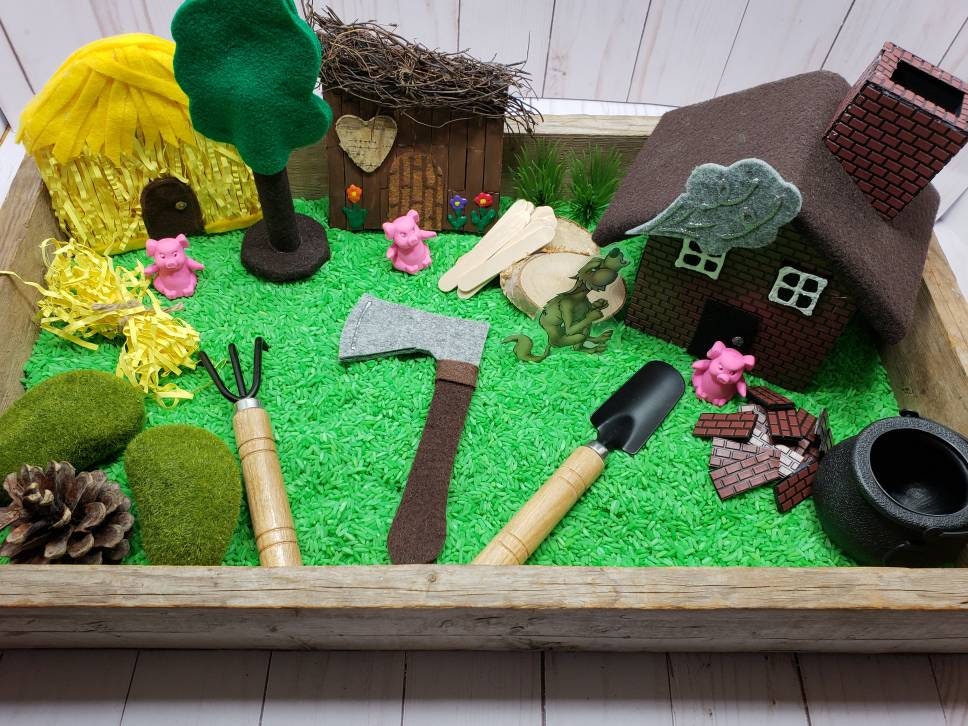 Three Little Pigs 3 Little Pigs Sensory Bin Book Inspired | Etsy
