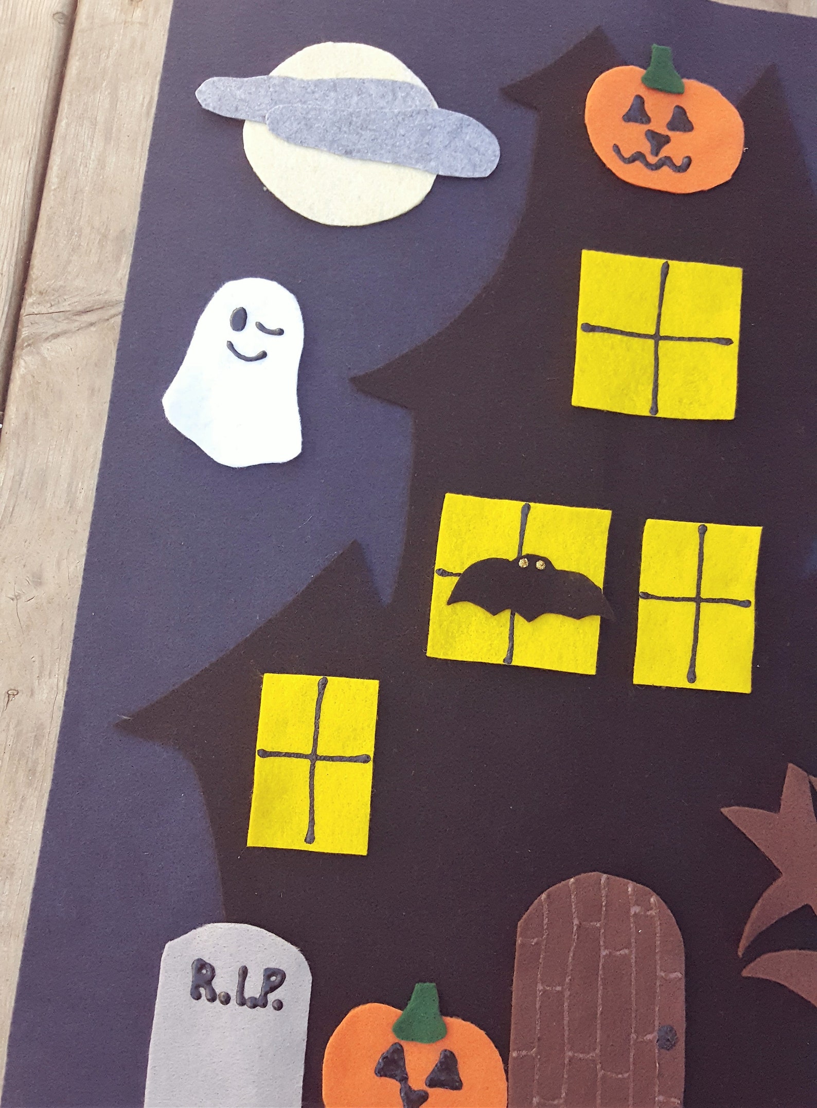Haunted house felt set haunted house felt board halloween | Etsy