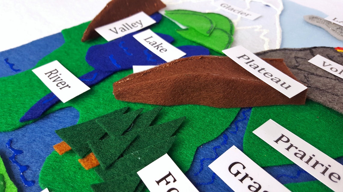 Giant Landforms Felt Set Wall Landform Classification - Etsy