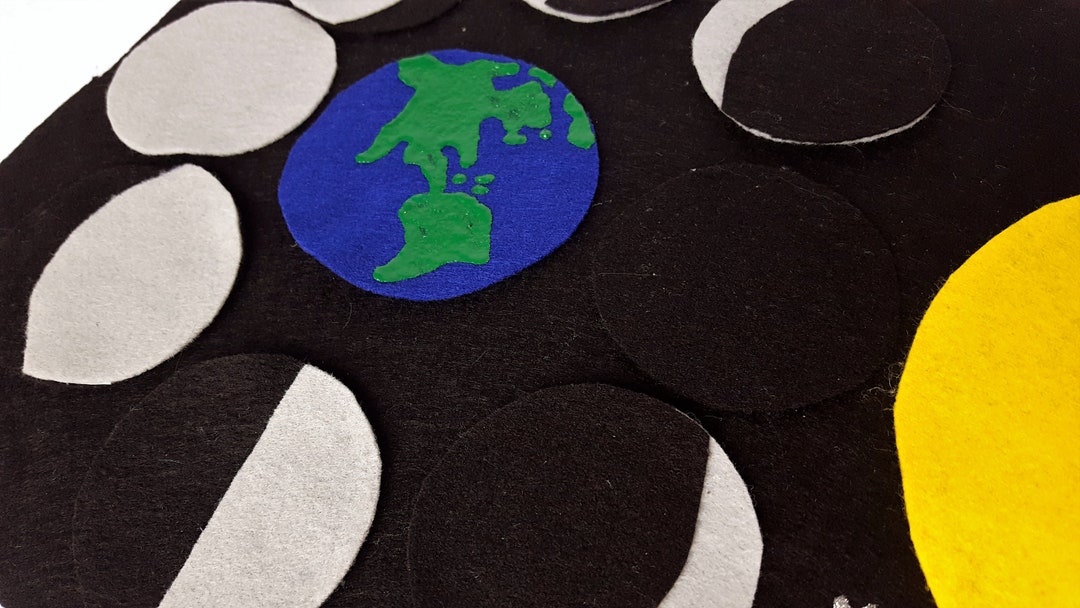 Phases of the Moon Felt Board Set: Montessori Homeschool Astronomy - Etsy