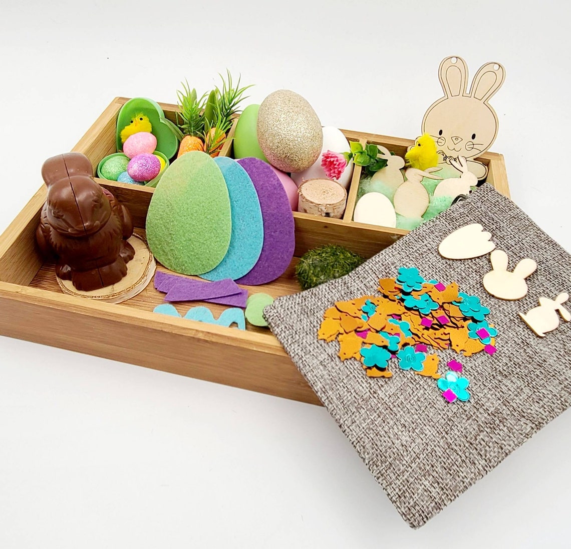 Easter Loose Parts Bunny Tuff Tray Spring Small World Twig | Etsy