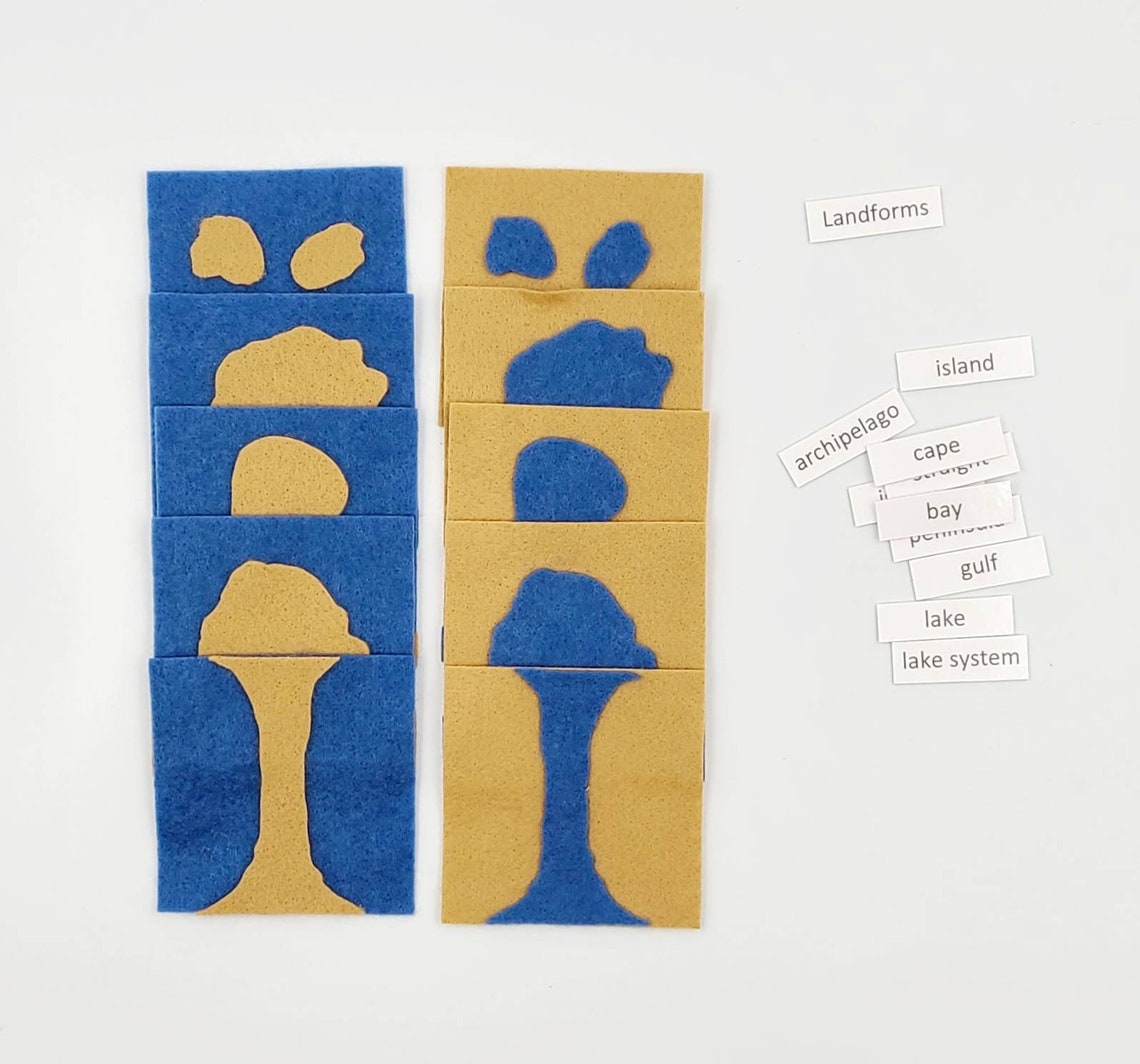 Land and Water Forms | Montessori Landforms - Etsy