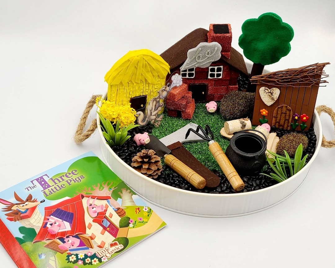 Three Little Pigs, 3 Little Pigs Sensory Bin, Book Inspired, Small ...