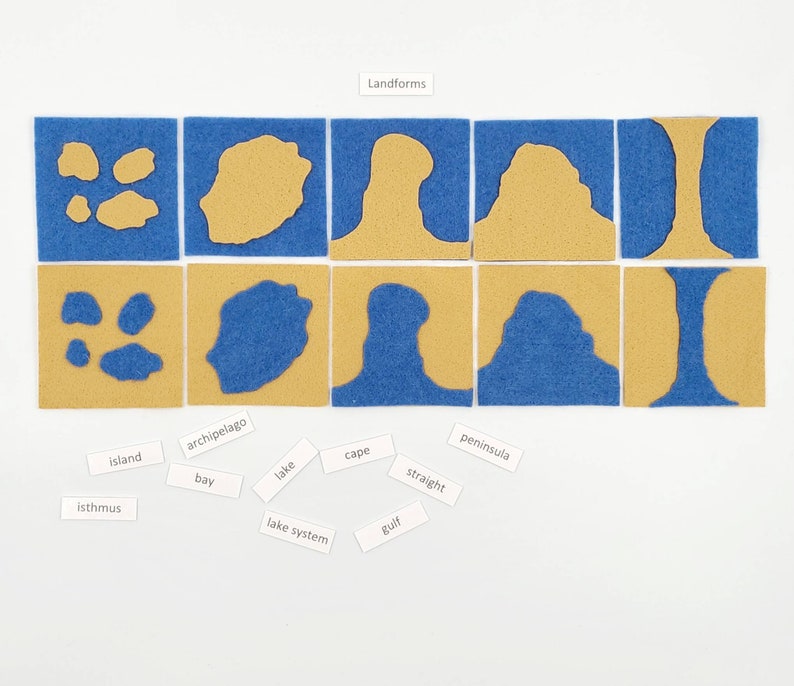 Land and Water Forms | Montessori Landforms - Etsy