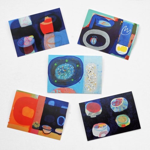 Abstract Art Greetings Cards Pack of Five - Etsy