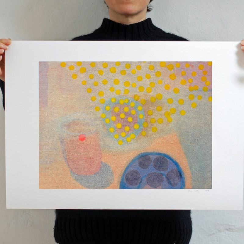 Yellow Abstract Art - Etsy