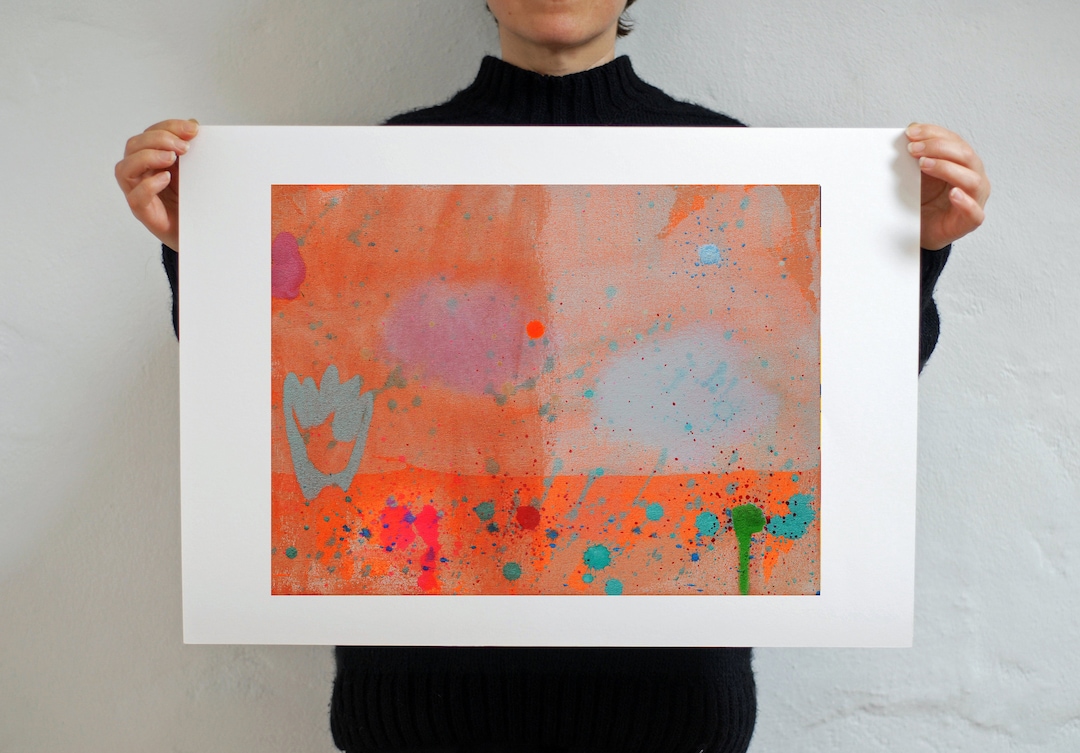 Orange Abstract Art Print, Abstract Wall Art, Gift for Mom - Etsy