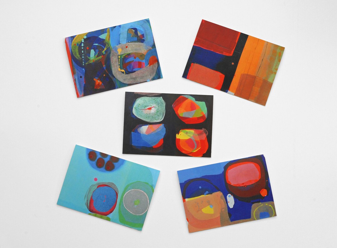 Abstract Art Greetings Cards Pack of Five - Etsy