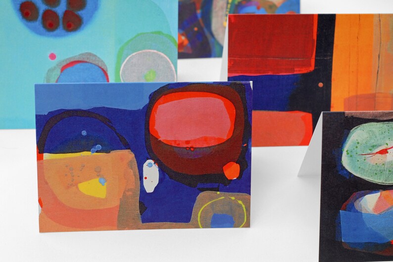 Abstract Art Greetings Cards Pack of Five - Etsy