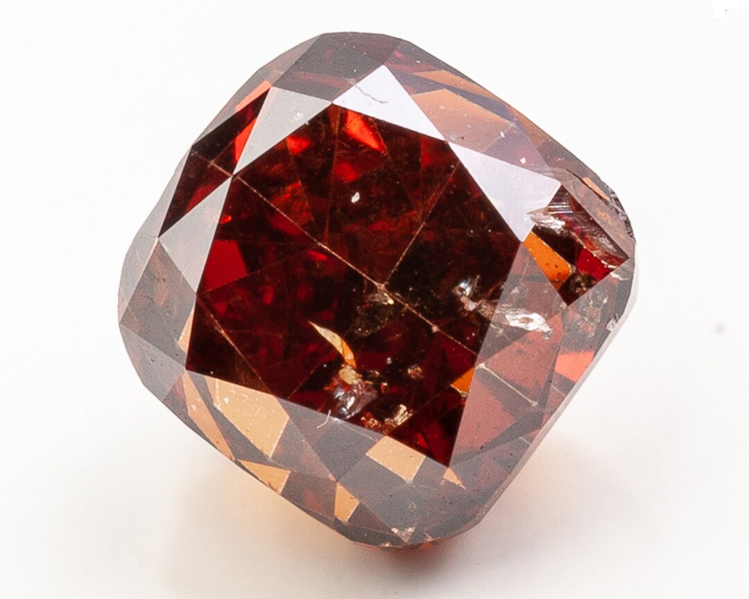 Modified Brilliant Cut Orange Red Diamond Dark Orange Red 5.01 X 4.92 X ...