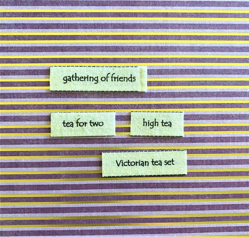 Tea Time word tiles / words on fabric / junk journal / | Etsy