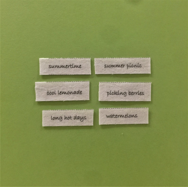 Summertime Words # 1 / Set of 16 Word Tiles / Fabric Word Tiles / Words ...