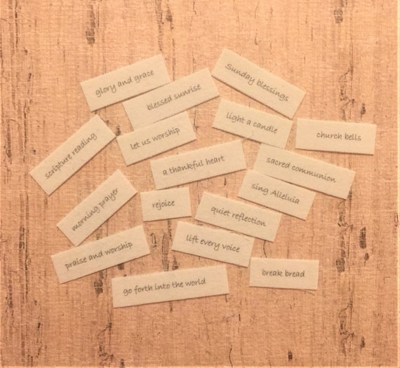 Sunday Morning Word Tiles / Set of 17 Word Tiles / Fabric - Etsy