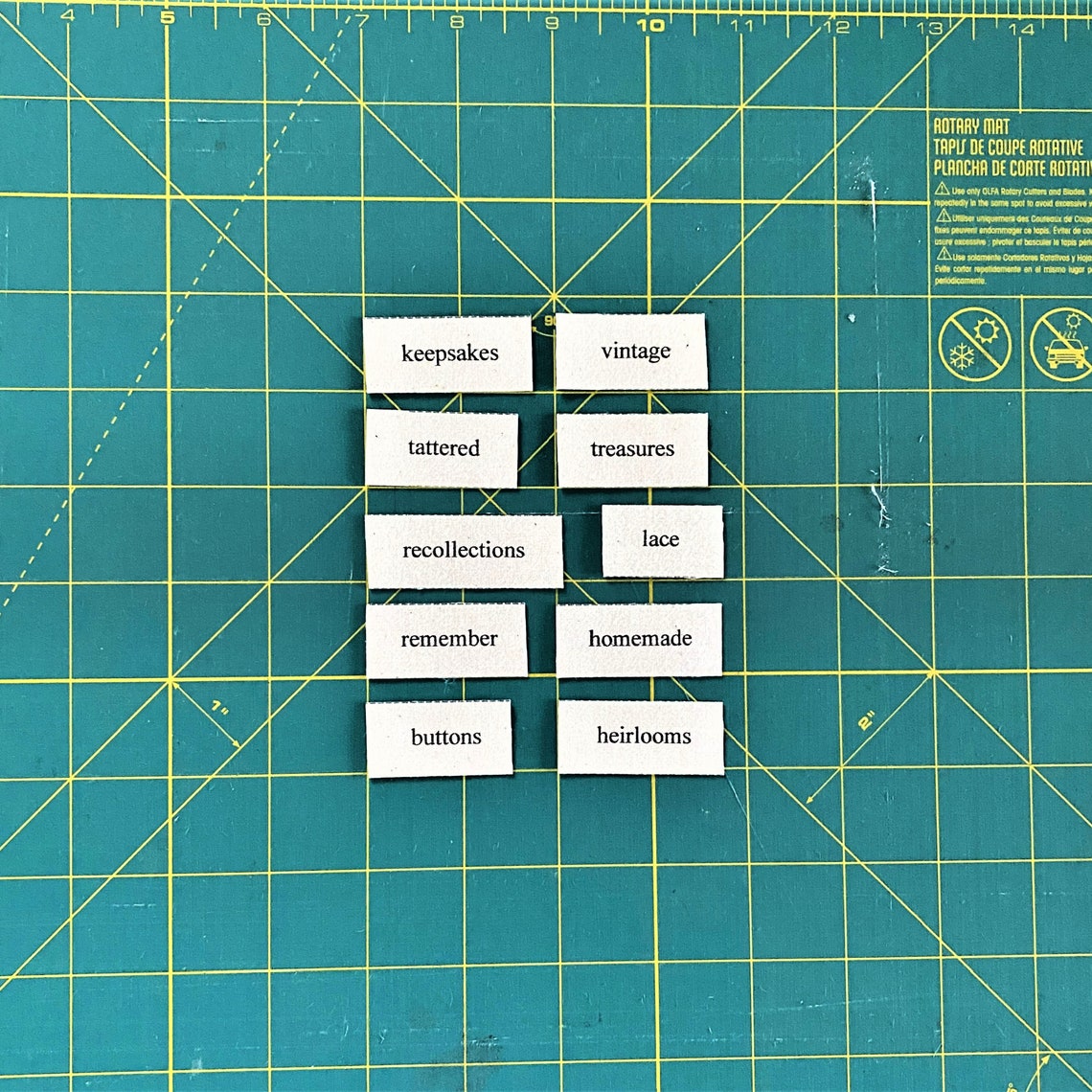 Vintage Word Mini Word Tile Set / Set of 10 Word Tiles / Fabric Printed ...