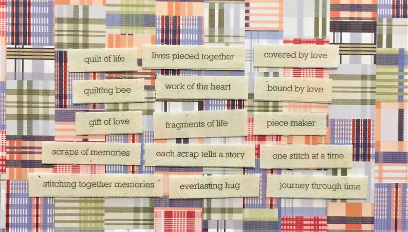 Quilting Word Tiles / Words on Fabric / Fabric Word Tiles / - Etsy
