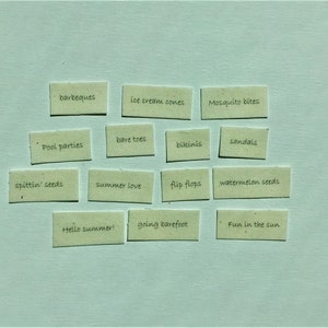 Summertime Words Tiles # 2 / Set of 14 Word Tiles / Fabric Word Tiles ...
