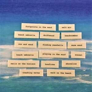 Sand and Surf Word Tiles # 1 / Set of 16 Word Tiles / Fabric Word Tiles ...