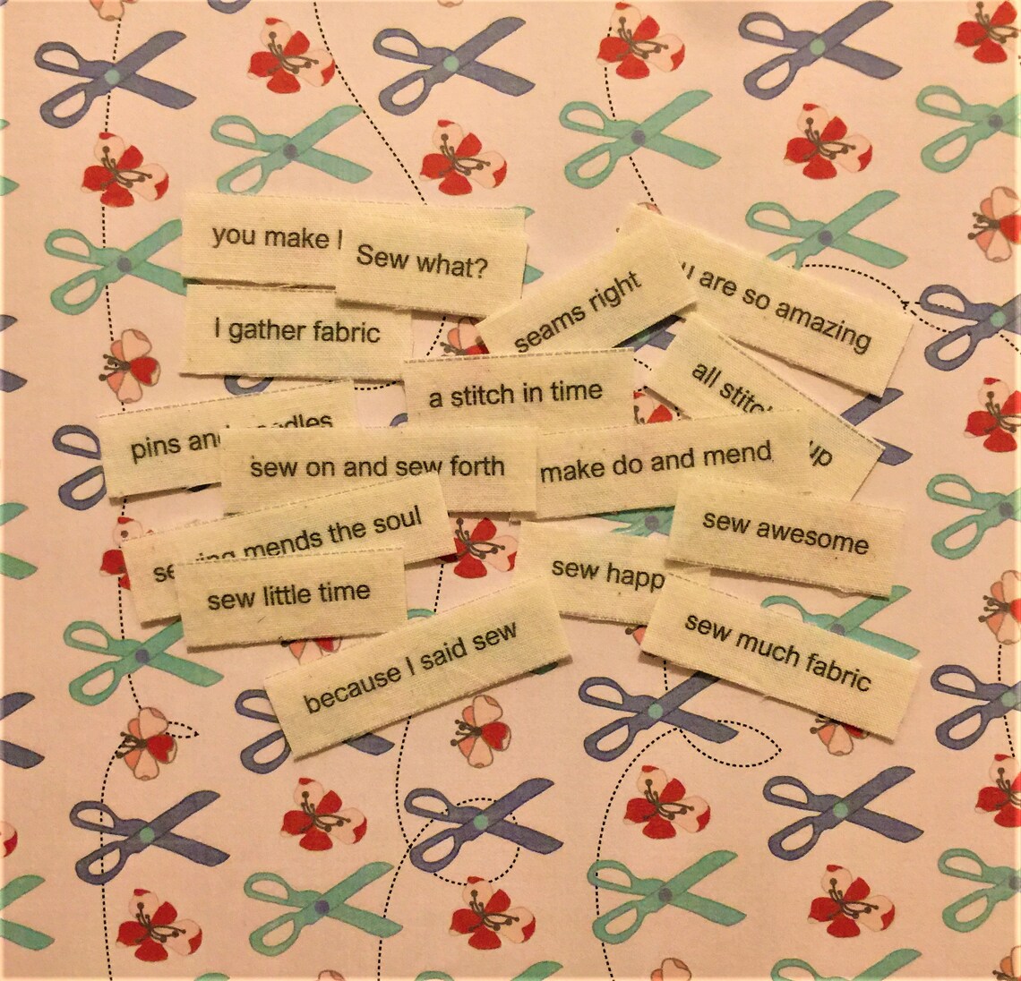 Words to Sew by / Fabric Words / Fabric Word Tiles / Junk - Etsy