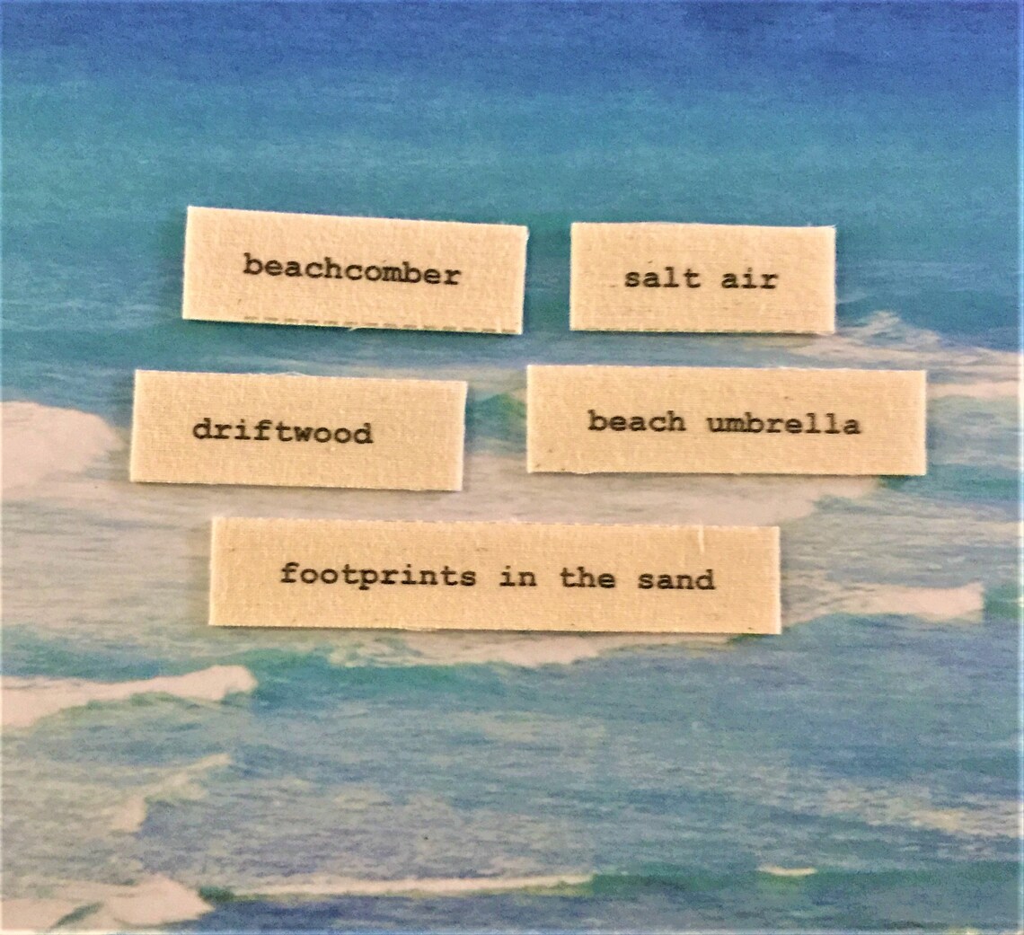 Sand and Surf Word Tiles 1 / Set of 16 Word Tiles / Fabric - Etsy