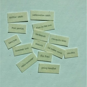 Summertime Words Tiles # 2 / Set of 14 Word Tiles / Fabric Word Tiles ...