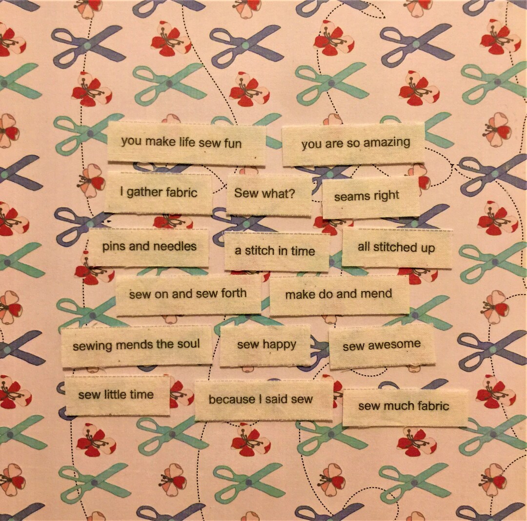 Words to Sew by / Fabric Words / Fabric Word Tiles / Junk Journal ...