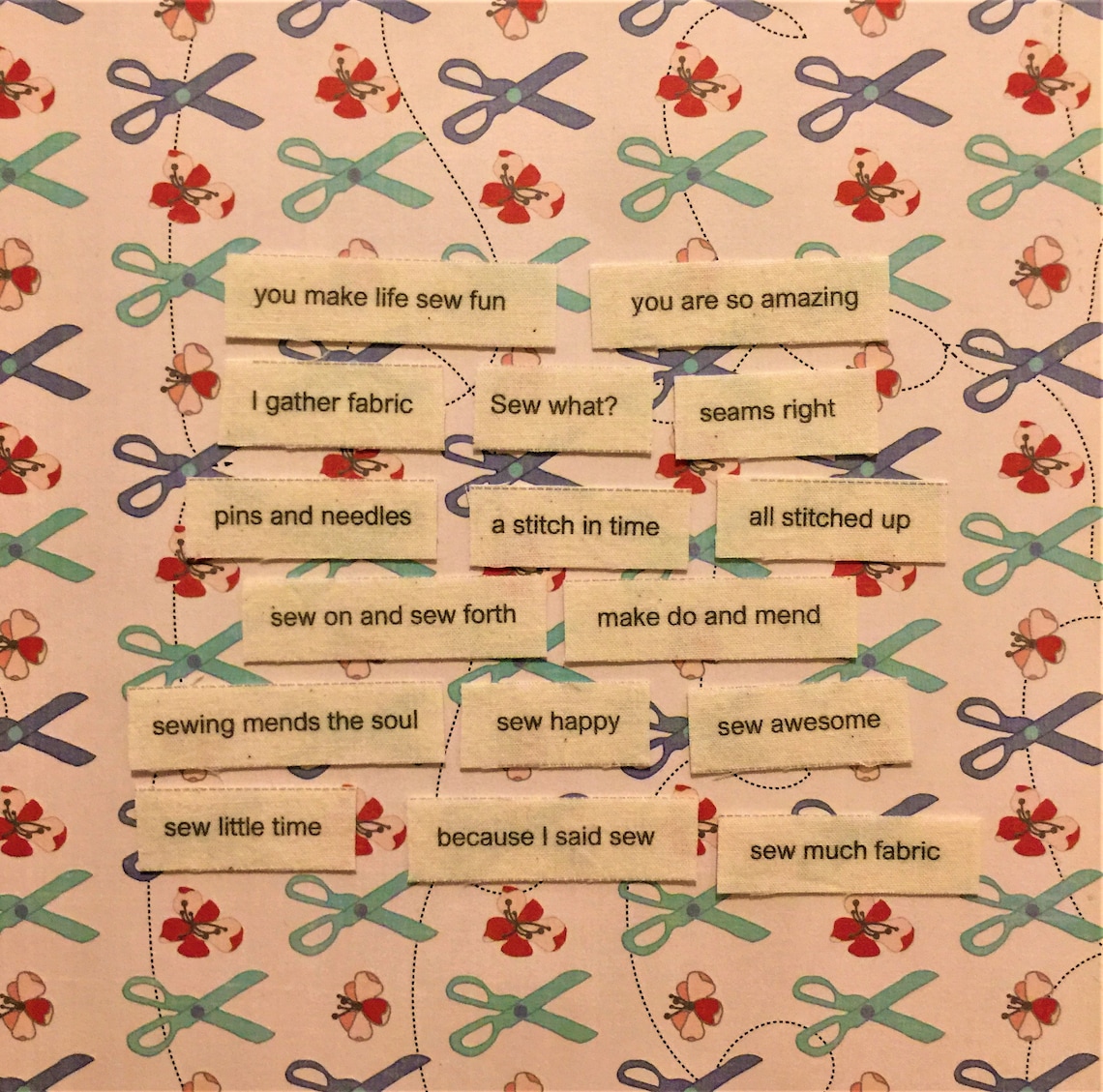 Words to Sew by / Fabric Words / Fabric Word Tiles / Junk - Etsy
