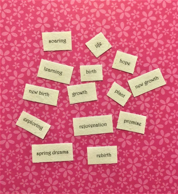 Spring Word Tiles 2 / 14 Word Tiles / Fabric Word Tiles / | Etsy