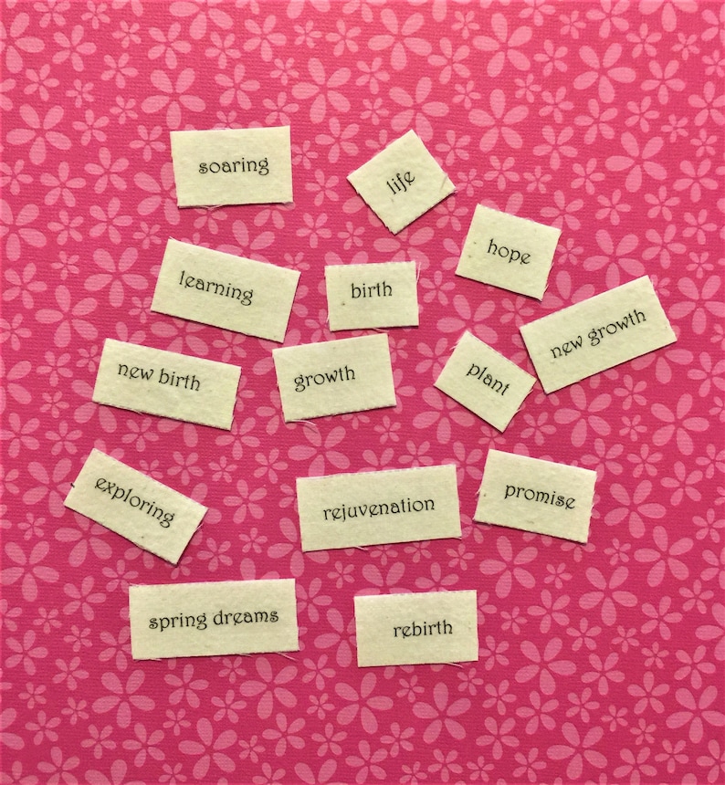 Spring Word Tiles 2 / 14 Word Tiles / Fabric Word Tiles / - Etsy