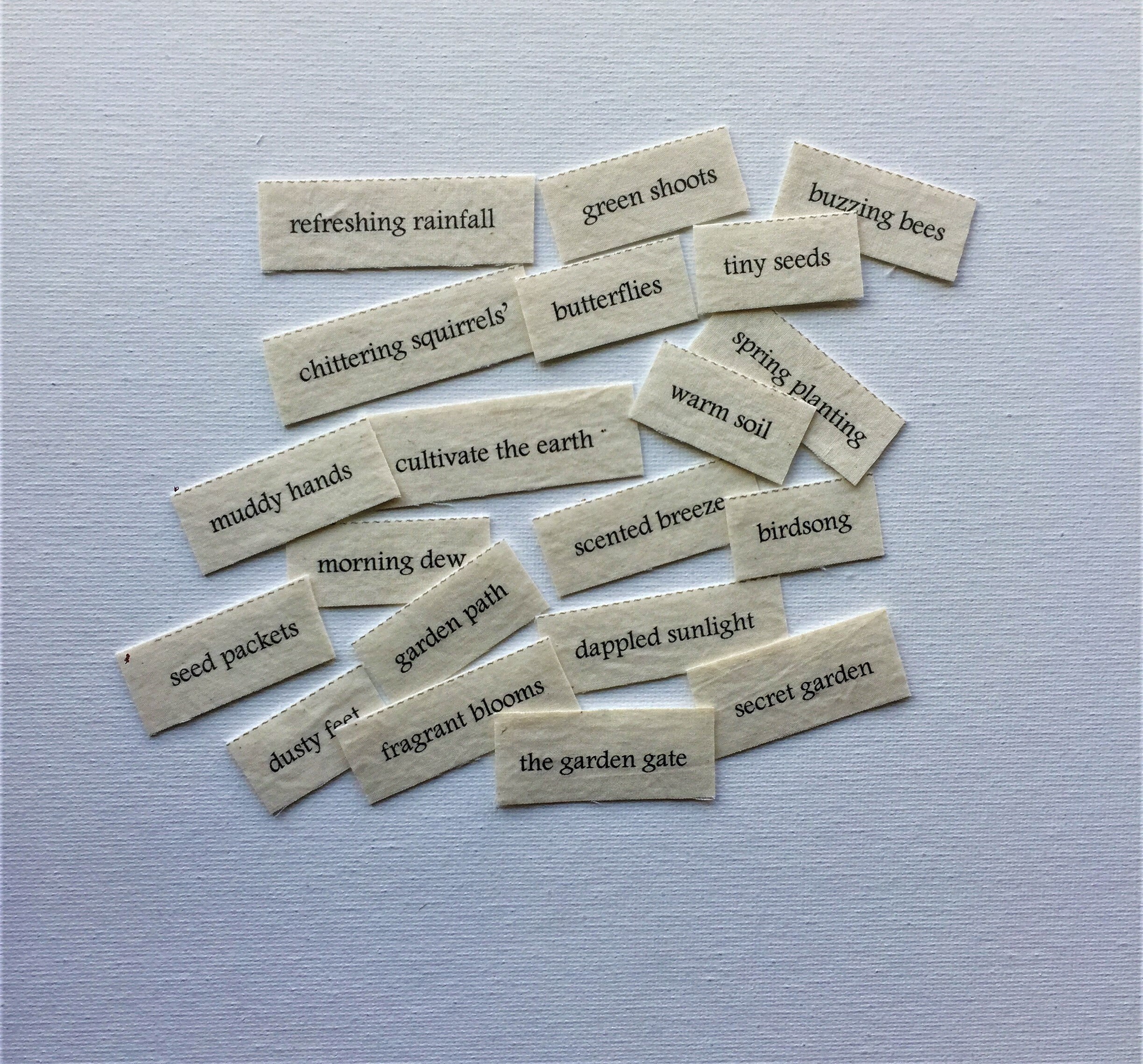 Herb Garden Word Tiles / Fabric Words / Fabric Word Tiles / - Etsy