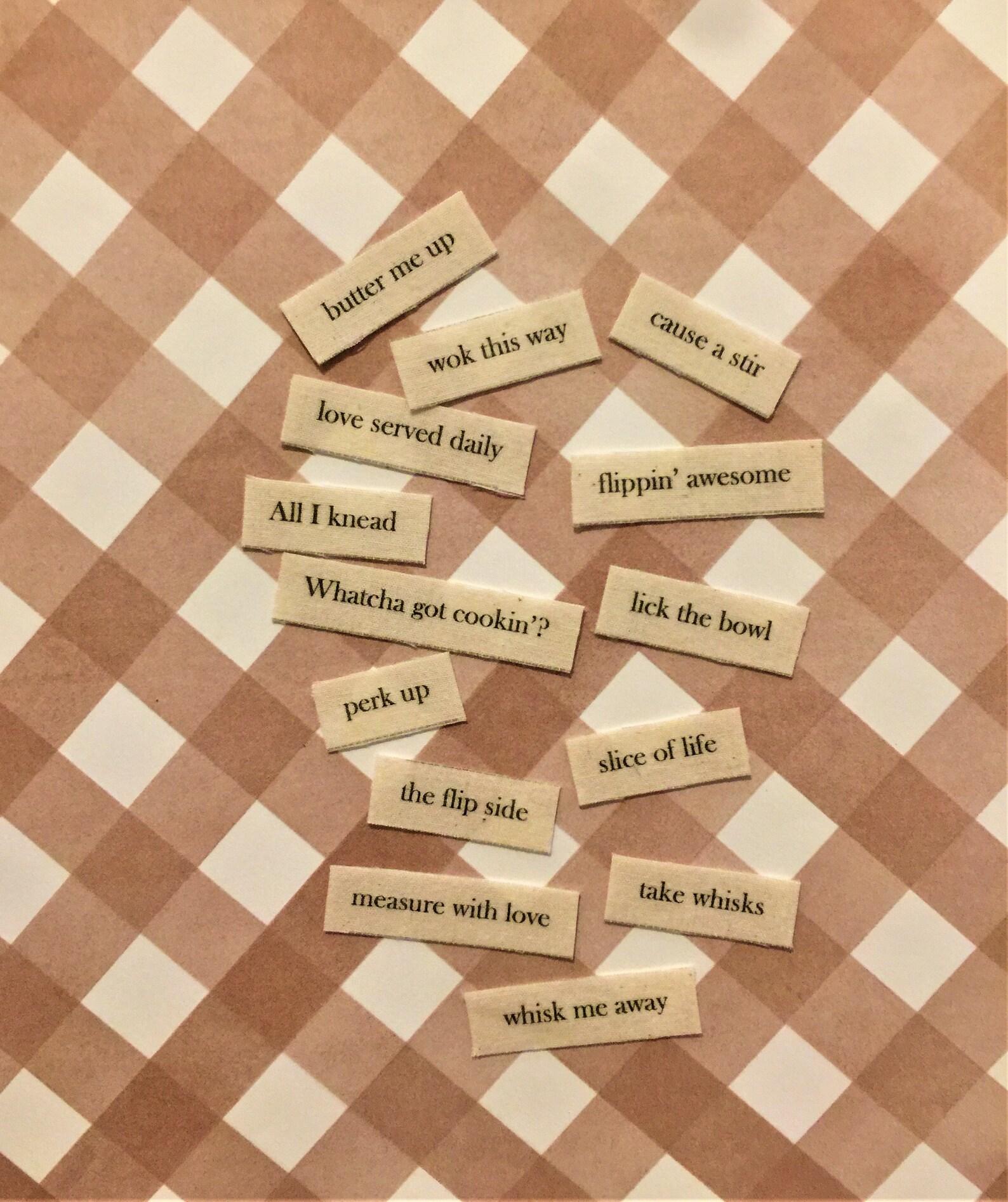 In the Kitchen 2 / Fabric Words / Fabric Word Tiles / Junk - Etsy