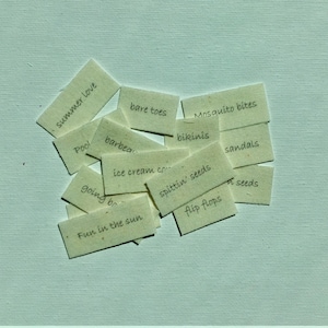 Summertime Words Tiles # 2 / Set of 14 Word Tiles / Fabric Word Tiles ...