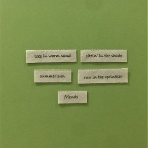 Summertime Words # 1 / Set of 16 Word Tiles / Fabric Word Tiles / Words ...