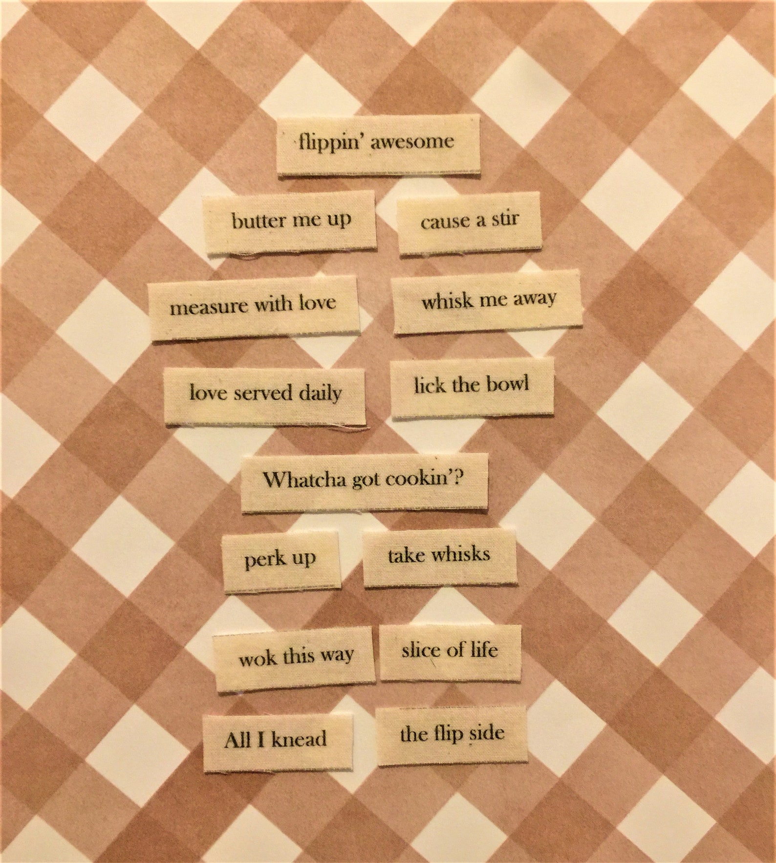 In the Kitchen 2 / Fabric Words / Fabric Word Tiles / Junk - Etsy