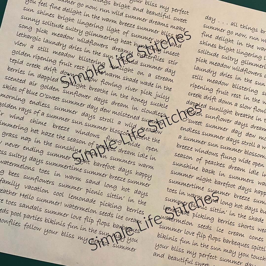 Summer Words and Phrases Printed Onto Muslin Fabric - Etsy