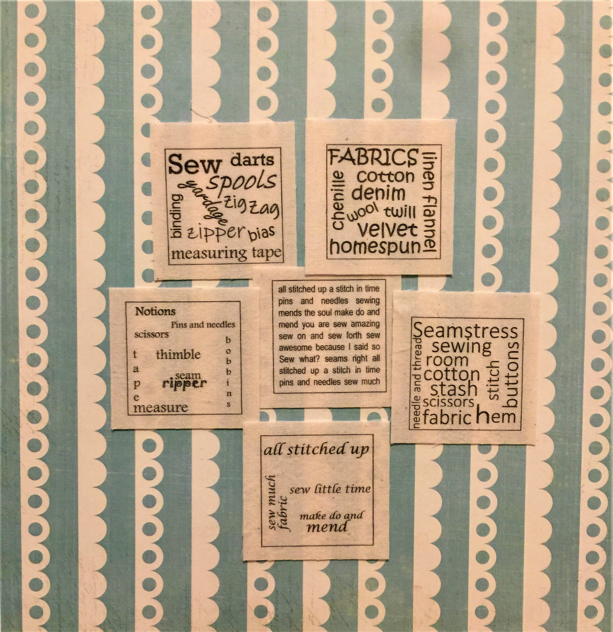 Sewing Phrases Word Blocks / fabric word phrases / junk | Etsy