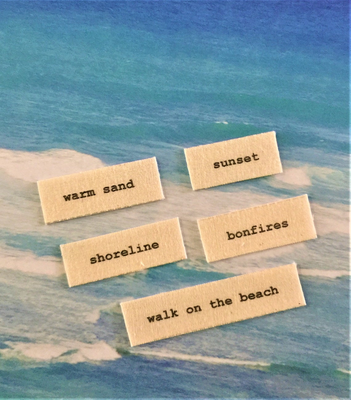 Sand and Surf Word Tiles 1 / Set of 16 Word Tiles / Fabric - Etsy