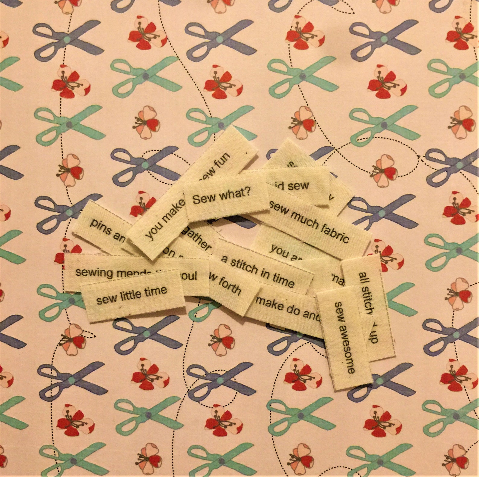 Words to Sew by / Fabric Words / Fabric Word Tiles / Junk - Etsy