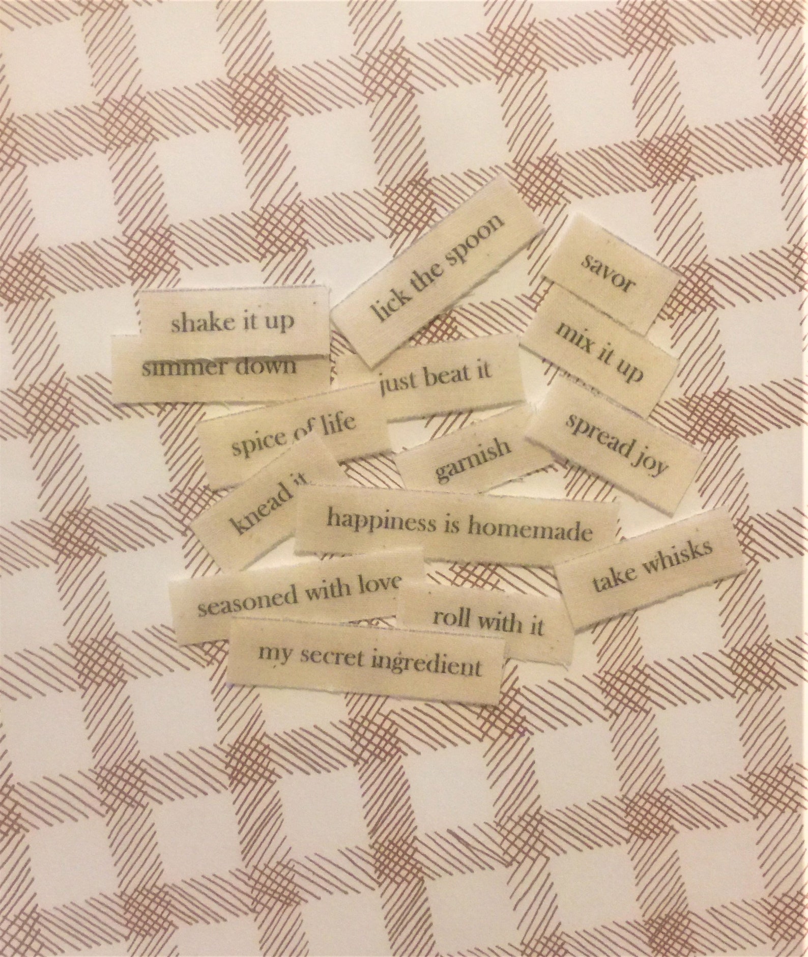 In the Kitchen 2 / Fabric Words / Fabric Word Tiles / Junk - Etsy